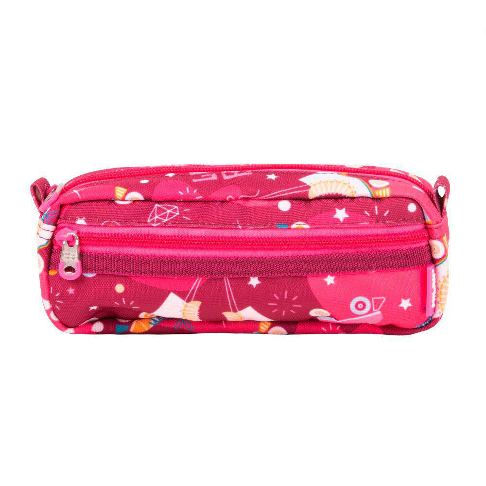 Trousse double fermeture Éclair + fournitures scolaires