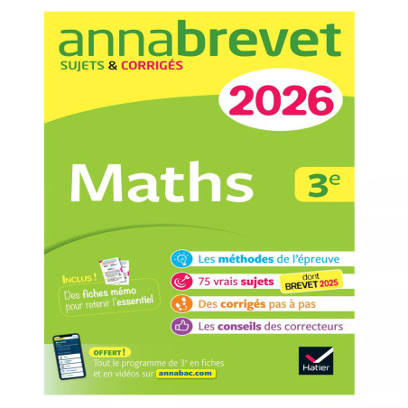 Annales du brevet 2026 - Annabrevet Maths 3e - Nouveau brevet